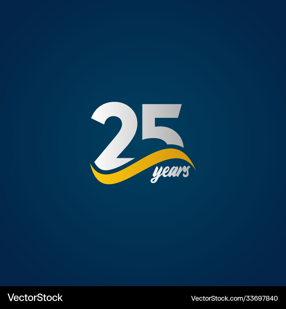 25 years anniversary celebration elegant white Vector Image