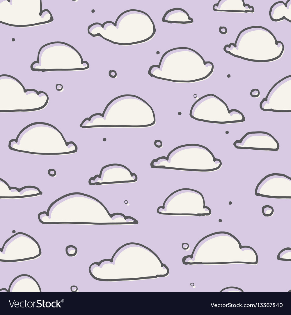 Cute clouds seamless pattern Royalty Free Vector Image