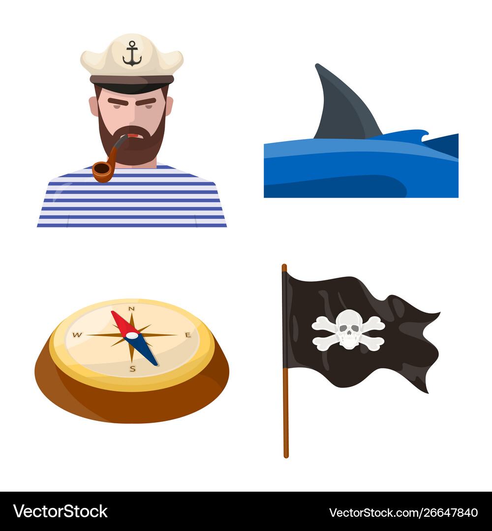 Design marine and adventure icon set Royalty Free Vector
