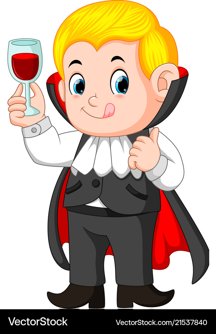Funny cartoon little vampire Royalty Free Vector Image