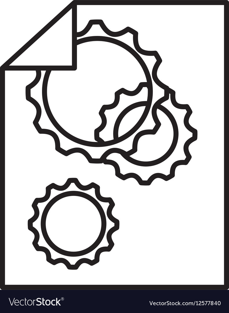 Gears machine isolated icon Royalty Free Vector Image