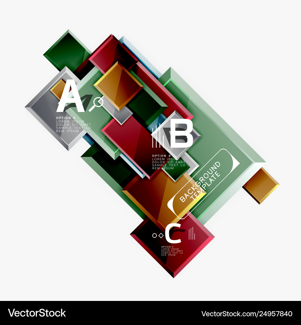 Geometrical design squares abstract banner glossy Vector Image
