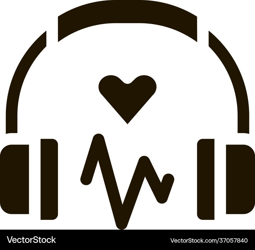 Influence on heart music icon Royalty Free Vector Image