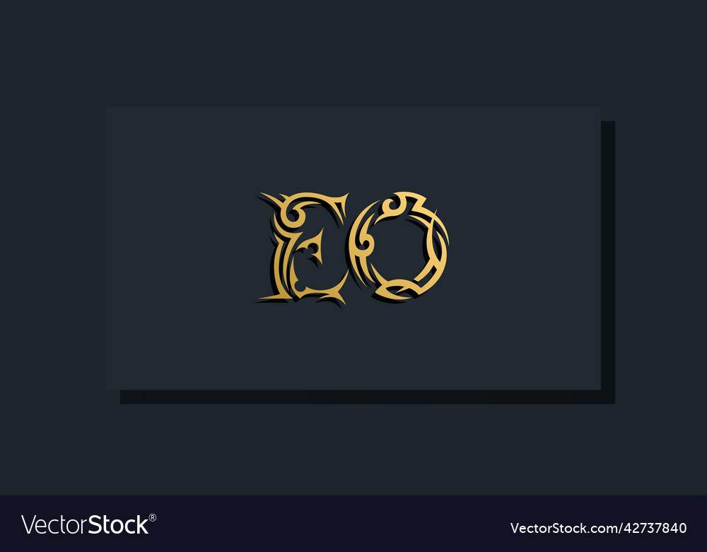 Luxury initial letters eo logo design Royalty Free Vector