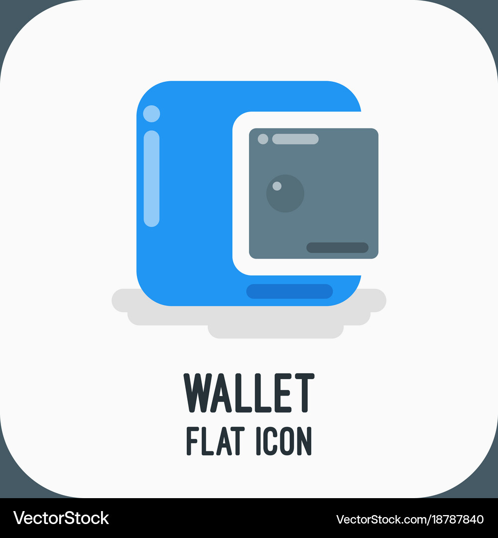 Material design icon of wallet flat Royalty Free Vector