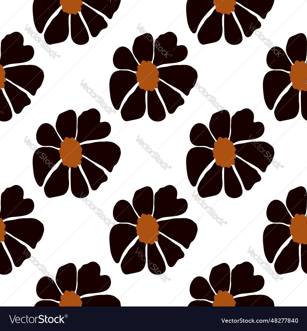 Retro groovy flowers seamless pattern vintage Vector Image Retro groovy flowers seamless pattern vintage Vector Image