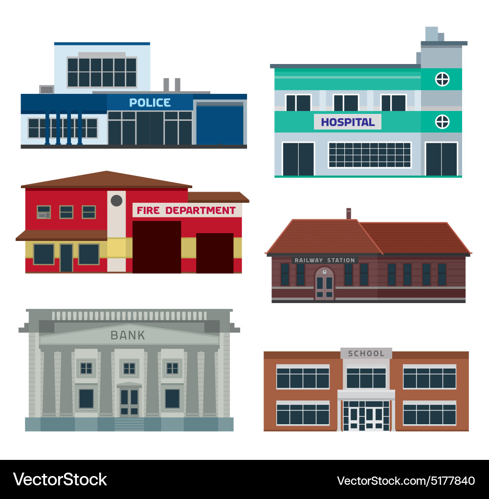 Service city buildings Royalty Free Vector Image
