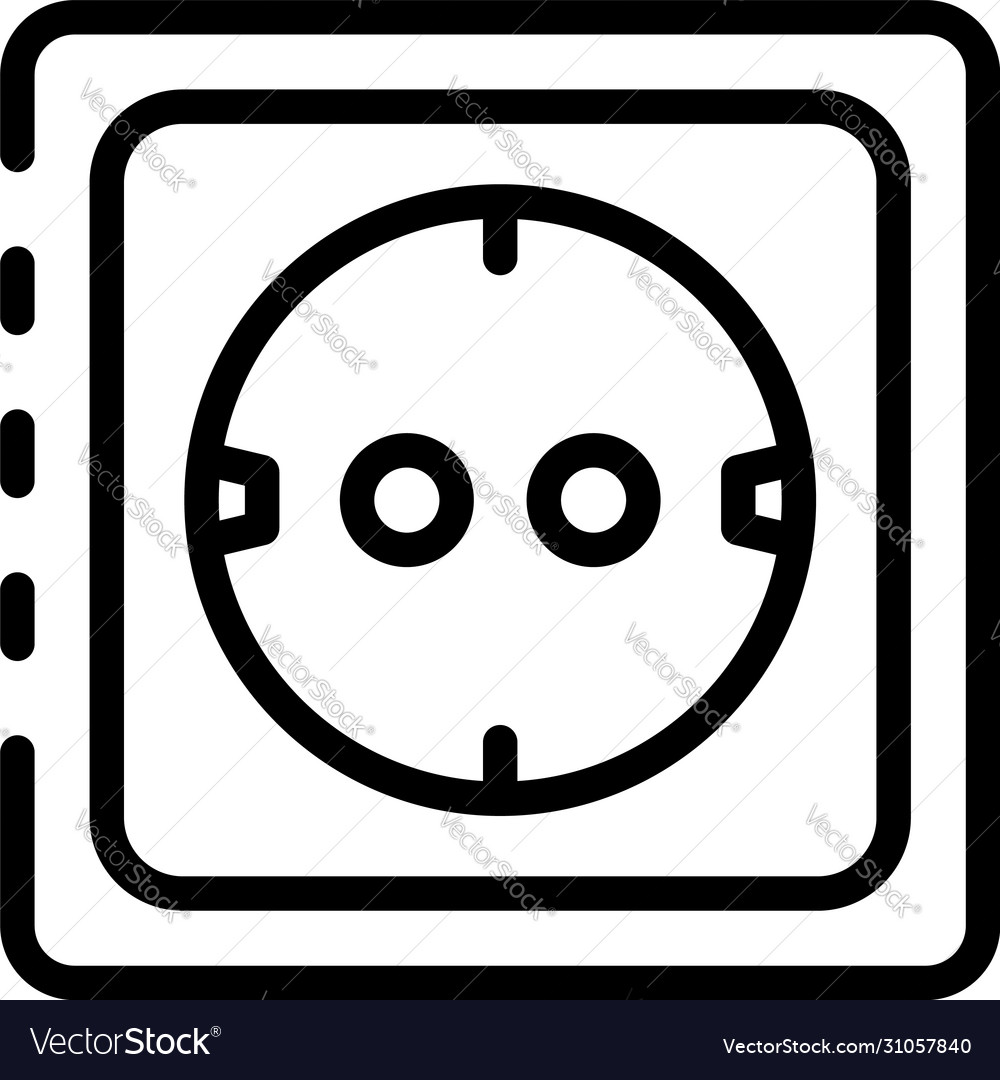 Socket icon outline style Royalty Free Vector Image