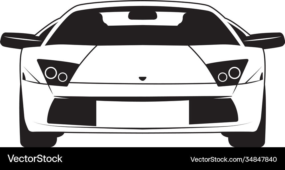 Super car line art outline Royalty Free Vector Image