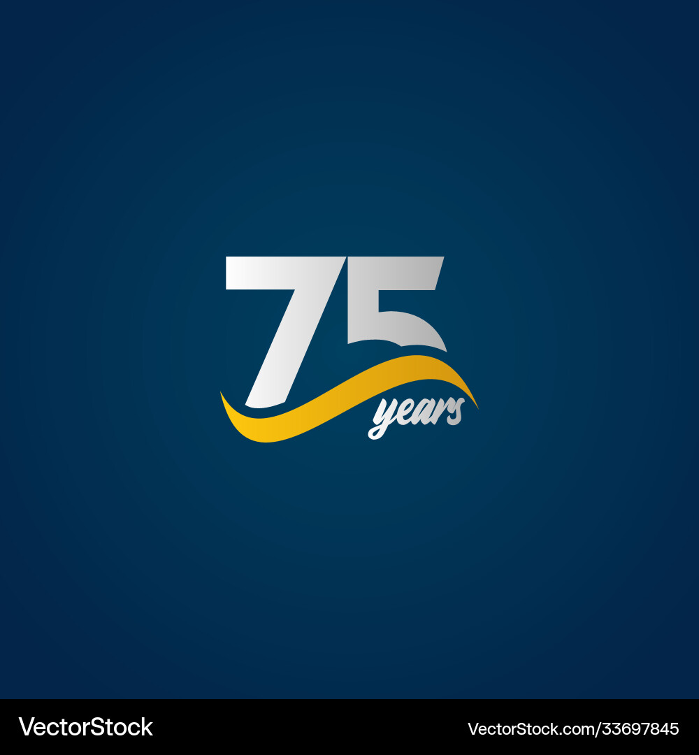 75 years anniversary celebration elegant white Vector Image