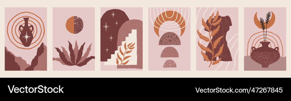 Abstract boho aesthetic modern arch bohemian arc Vector Image