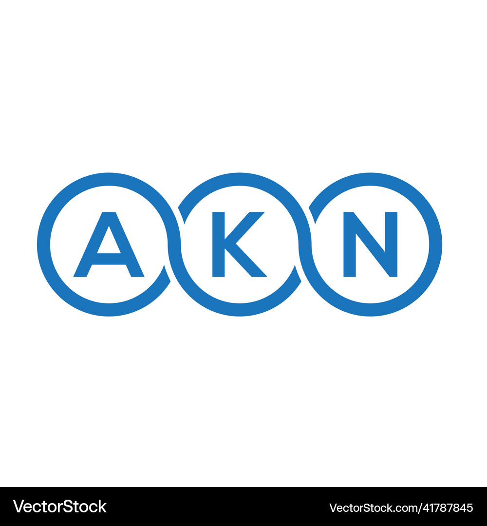 Akn letter logo design on white background Vector Image