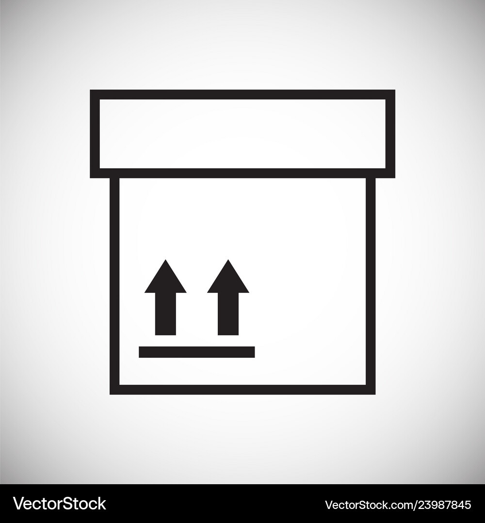 Box line icon on black background for graphic Vector Image