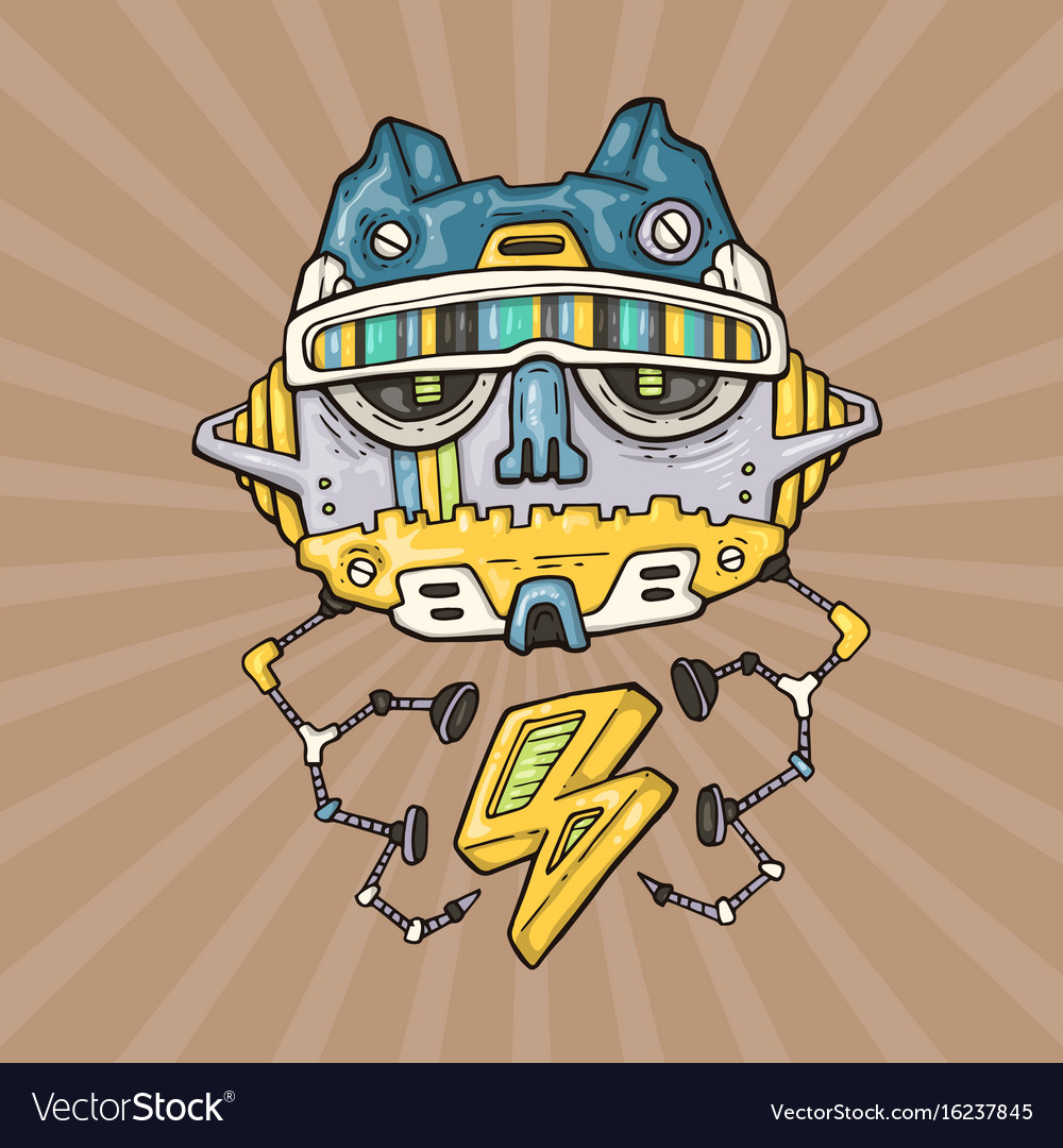 Cartoon robot head Royalty Free Vector Image - VectorStock