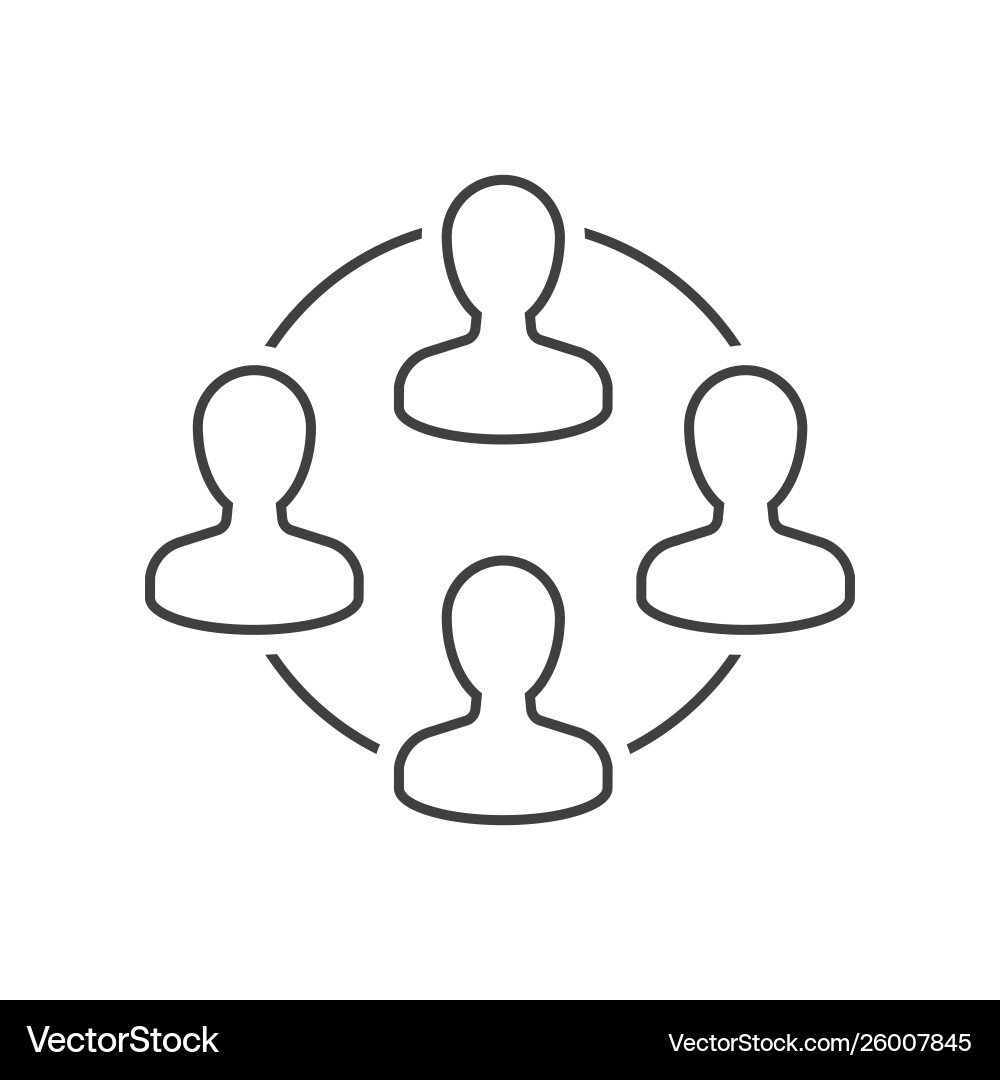 Collaboration people icon outline on white Vector Image
