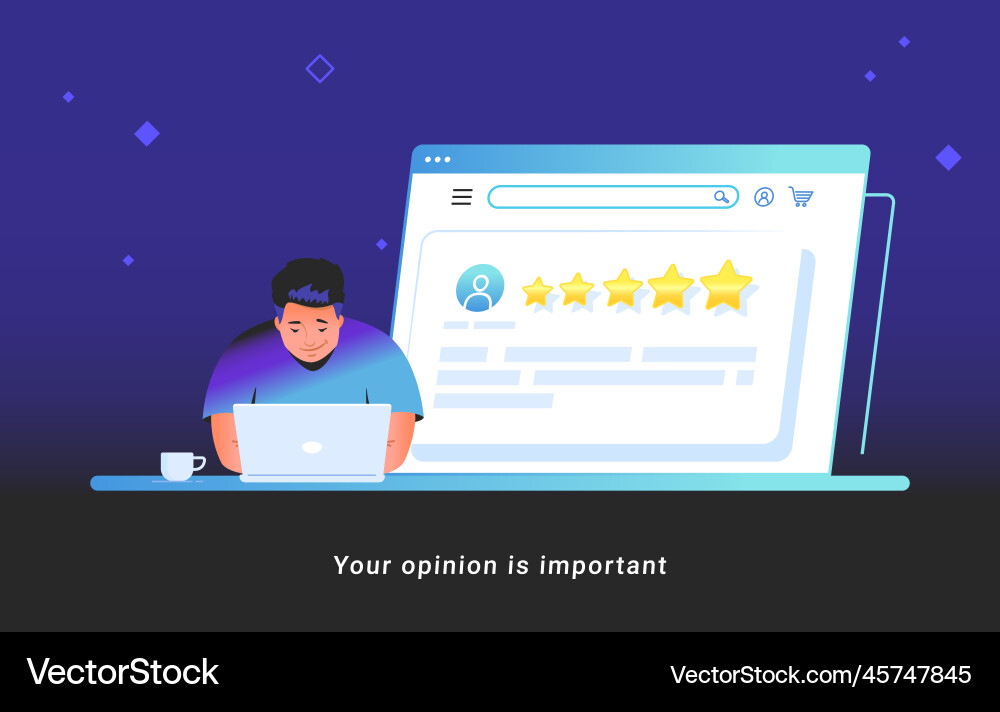 Consumer review for comment and rate a service Vector Image