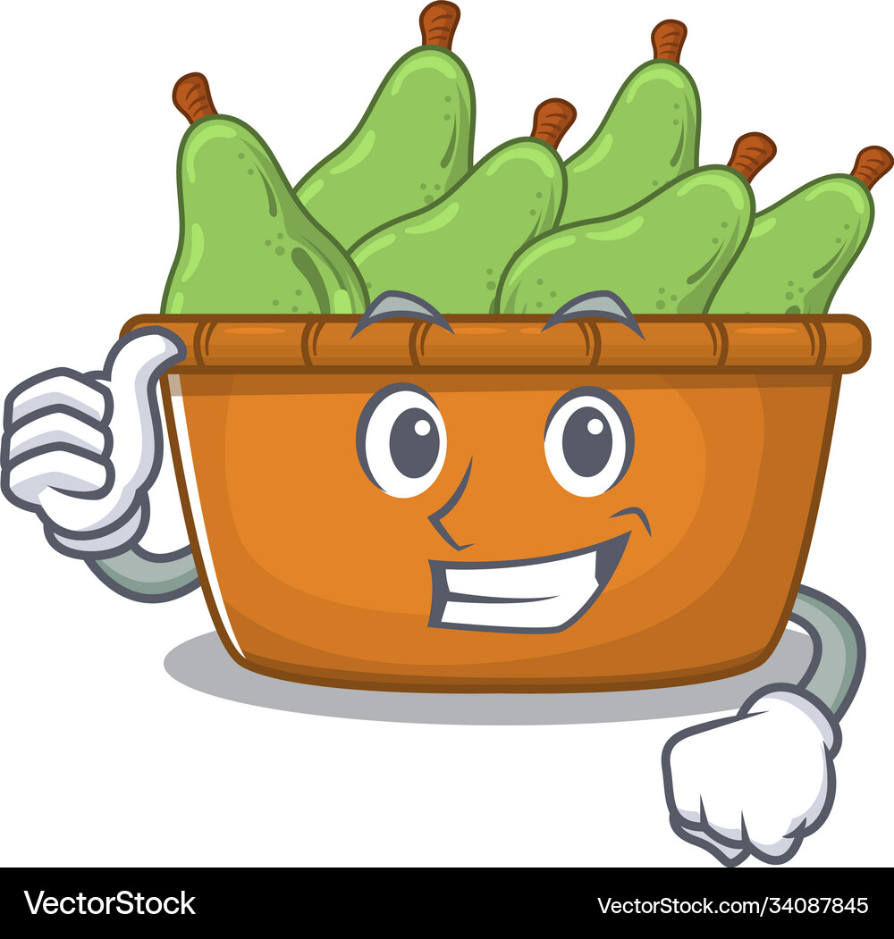 Cool pear fruit box cartoon design style making Vector Image