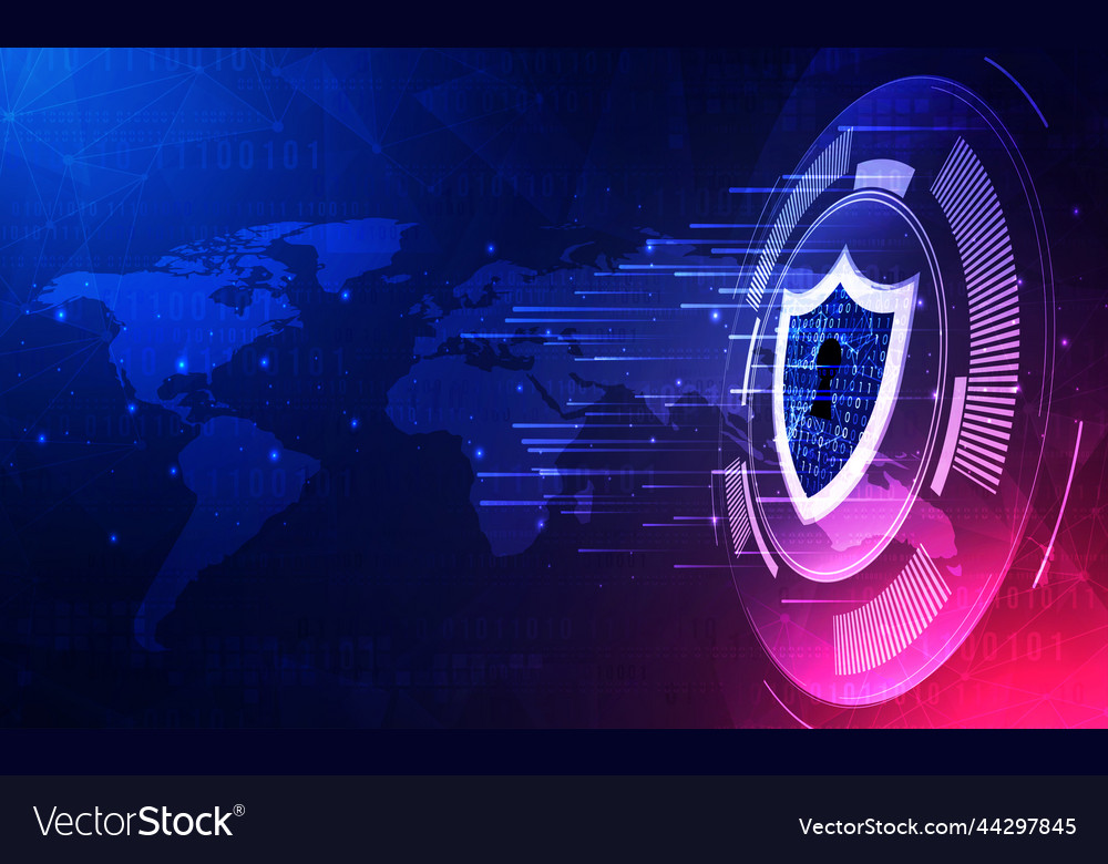Data security technology blue background ai tech Vector Image