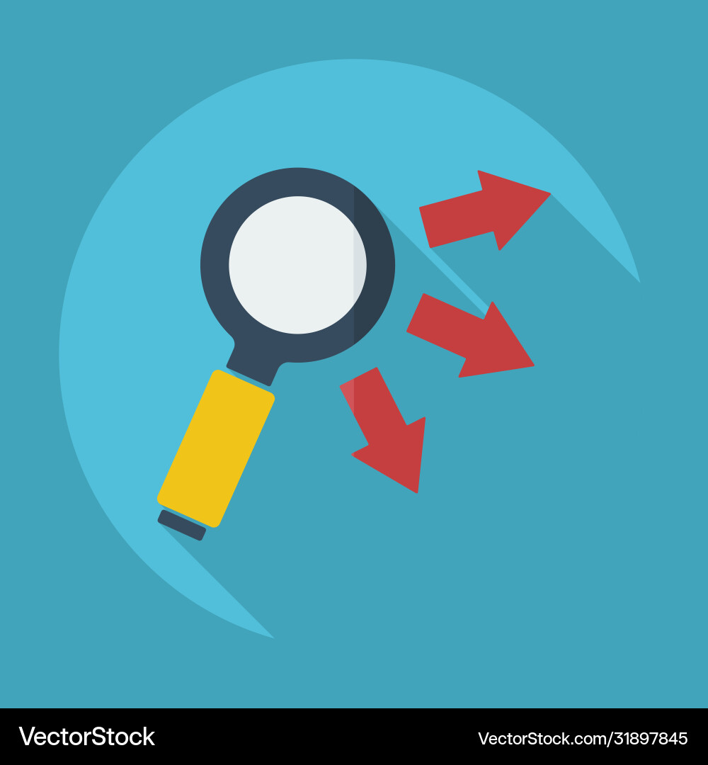 Flat modern design with shadow magnifier Vector Image