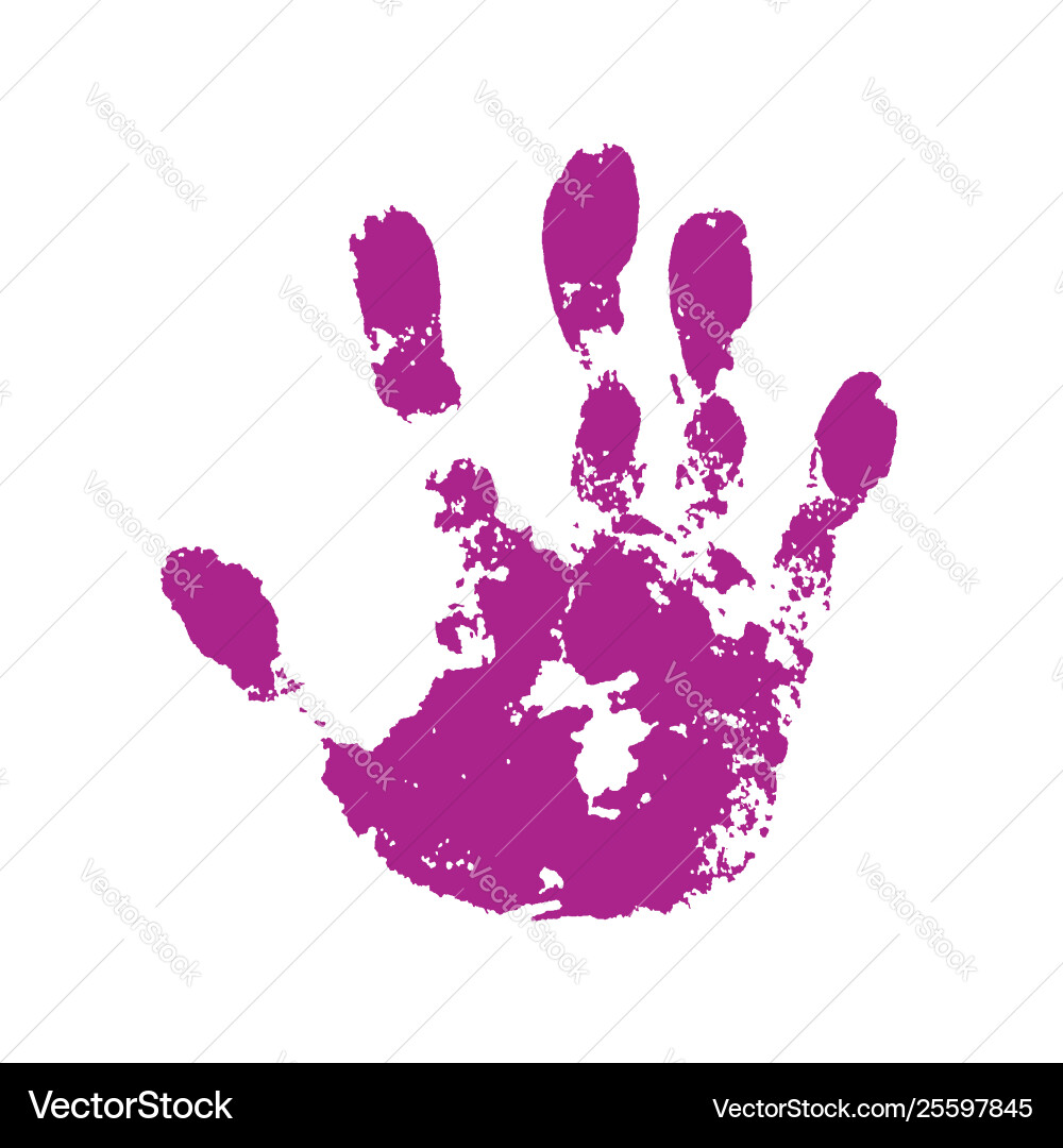 Hand paint print isolated white background pink Vector Image