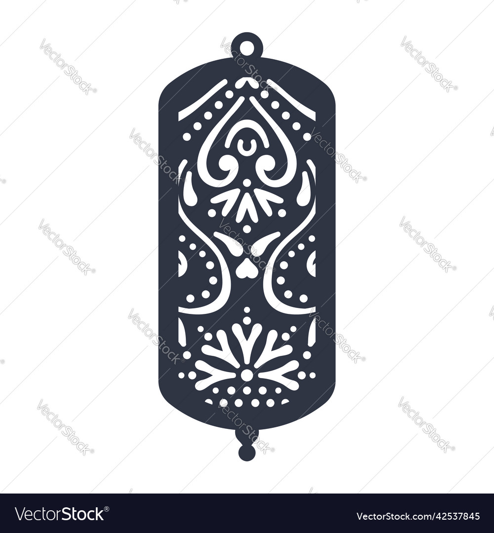 Key ring laser cut pattern Royalty Free Vector Image