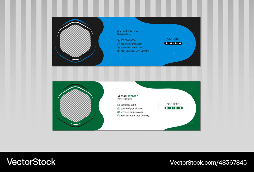 Modern and minimalist email signature Royalty Free Vector