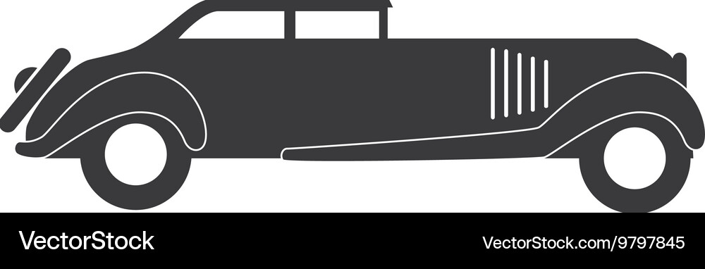 Retro car vehicle isolated flat icon Royalty Free Vector