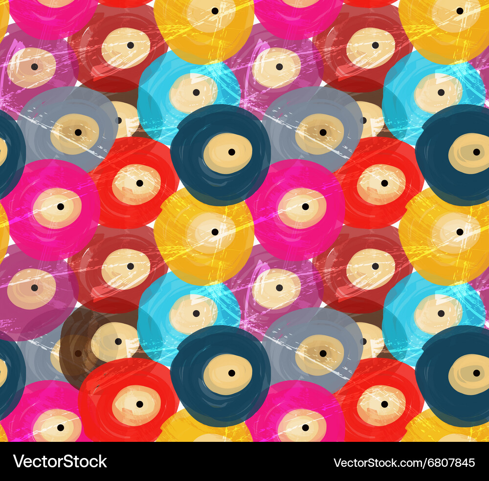 Rough brush colorful vinyl discs Royalty Free Vector Image