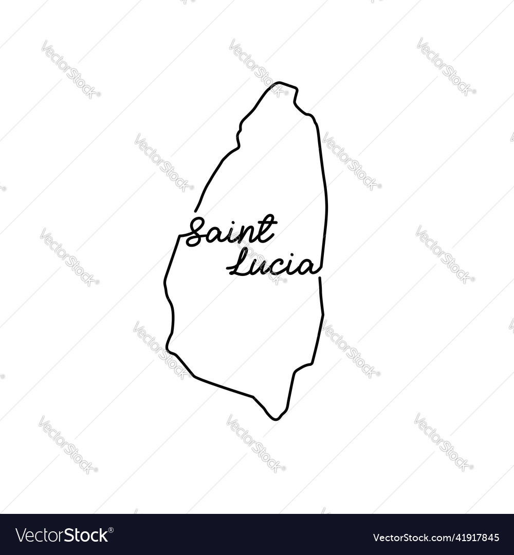Saint lucia outline map with the handwritten Vector Image