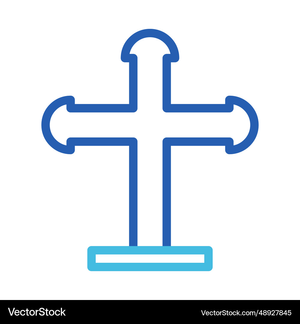 Salib icon duocolor blue colour easter symbol Vector Image