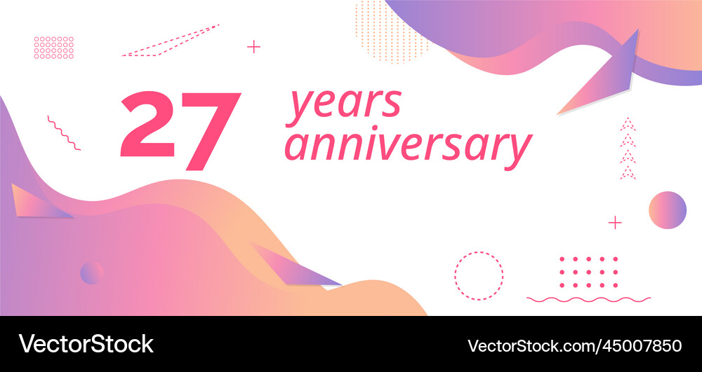 27th anniversary logo birthday celebration Vector Image
