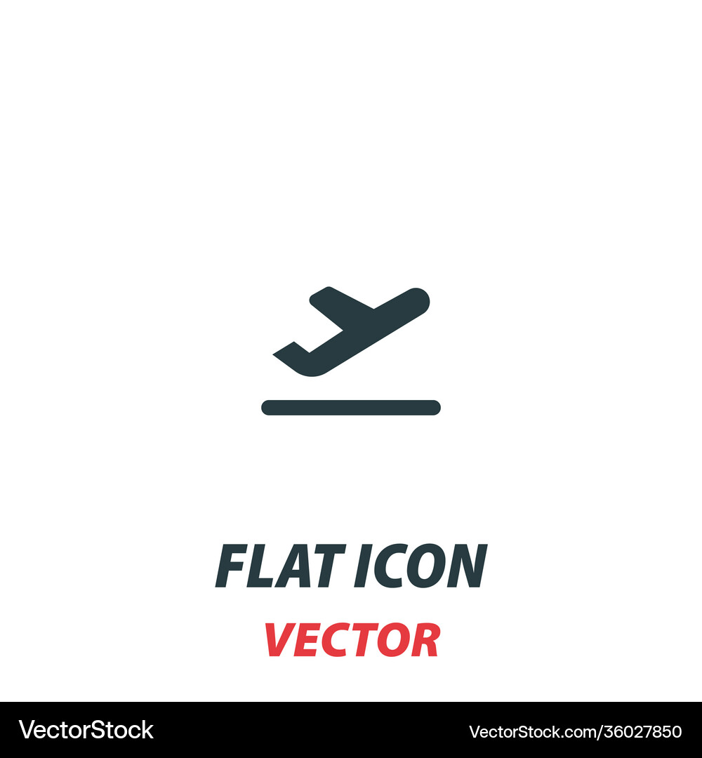 Airplane flight takeoff icon in a flat style Vector Image
