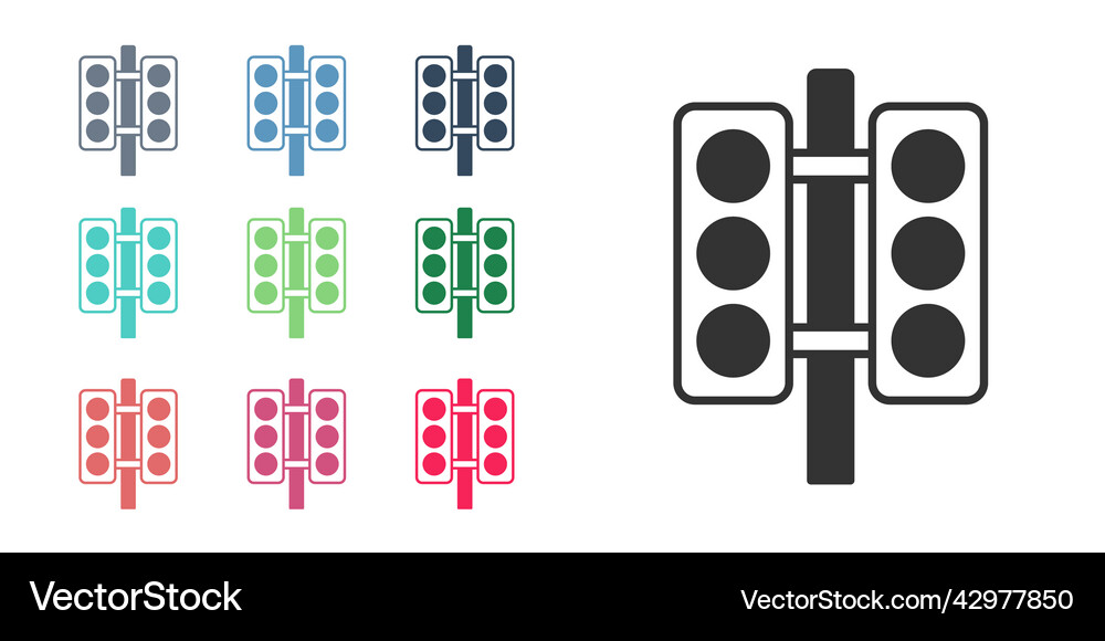 Black racing traffic light icon isolated on white Vector Image