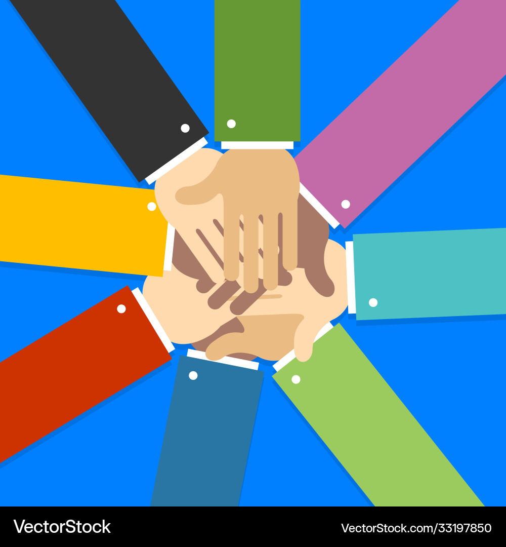 Cartoon hands concept banner flat design style Vector Image