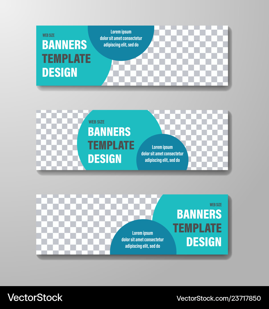 Design of horizontal web banners with blue Vector Image