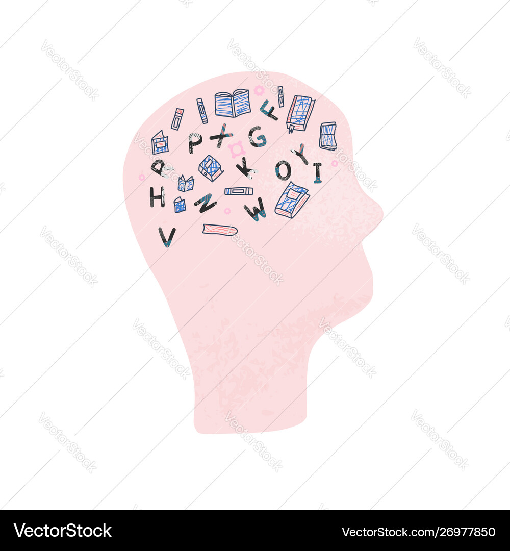Dyslexia concept sign with stylized letters Vector Image
