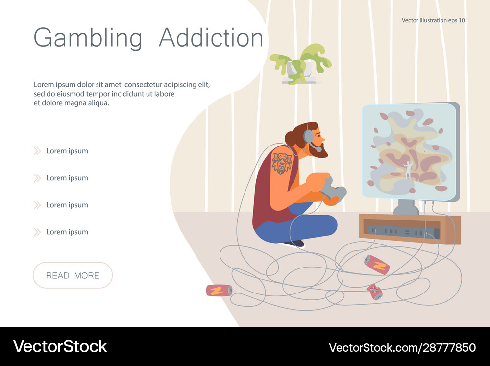 Gaming and television addiction Royalty Free Vector Image