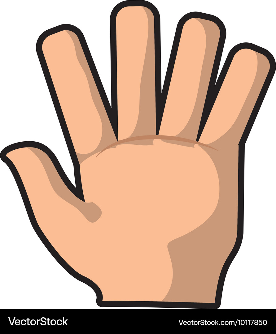 Hand human gesture fingers palm icon Royalty Free Vector