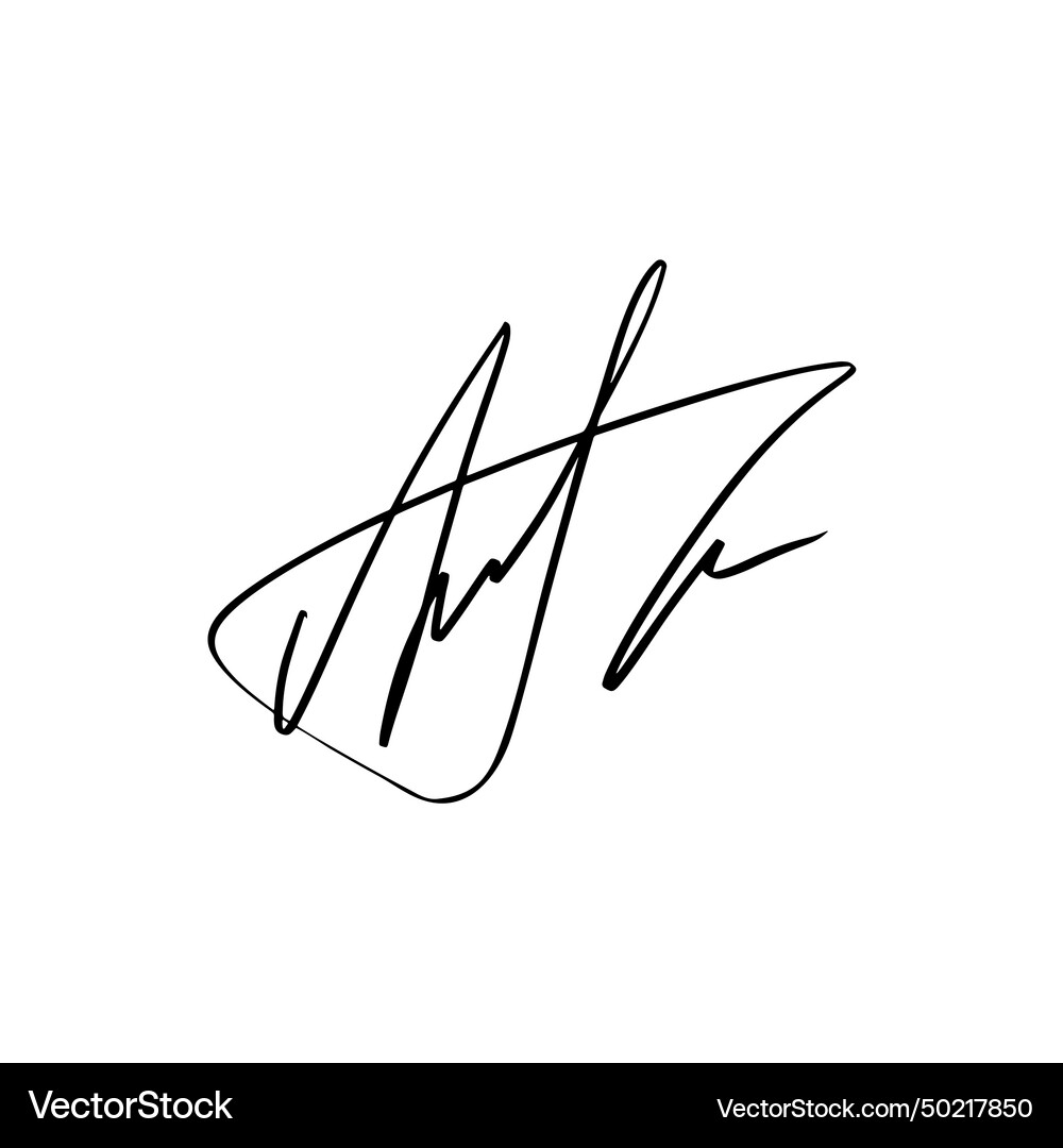 Handwriting autograph set personal fictitious Vector Image