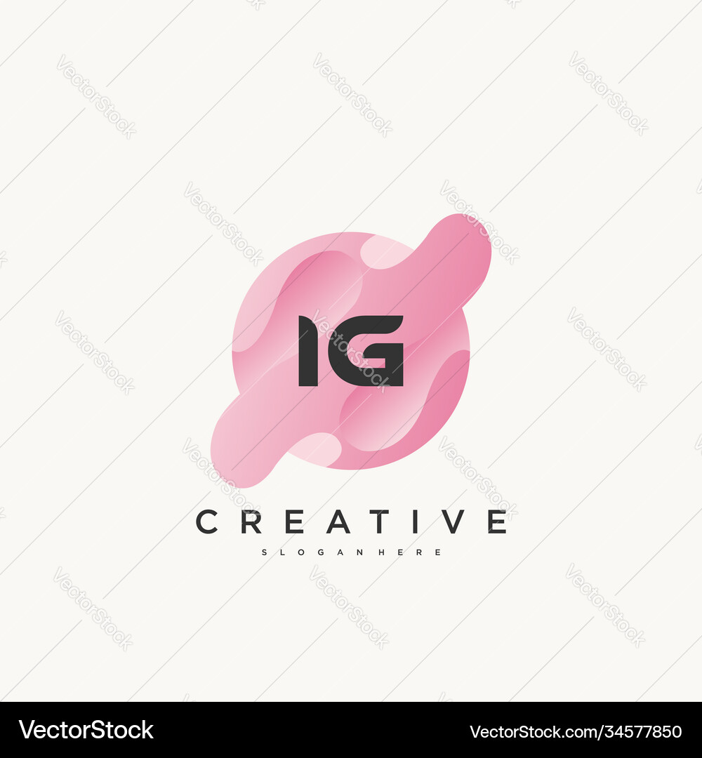 Ig initial letter colorful logo icon design Vector Image