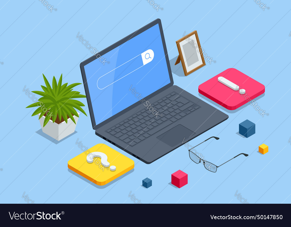 Isometric question marks message box Royalty Free Vector Isometric question marks message box Royalty Free Vector