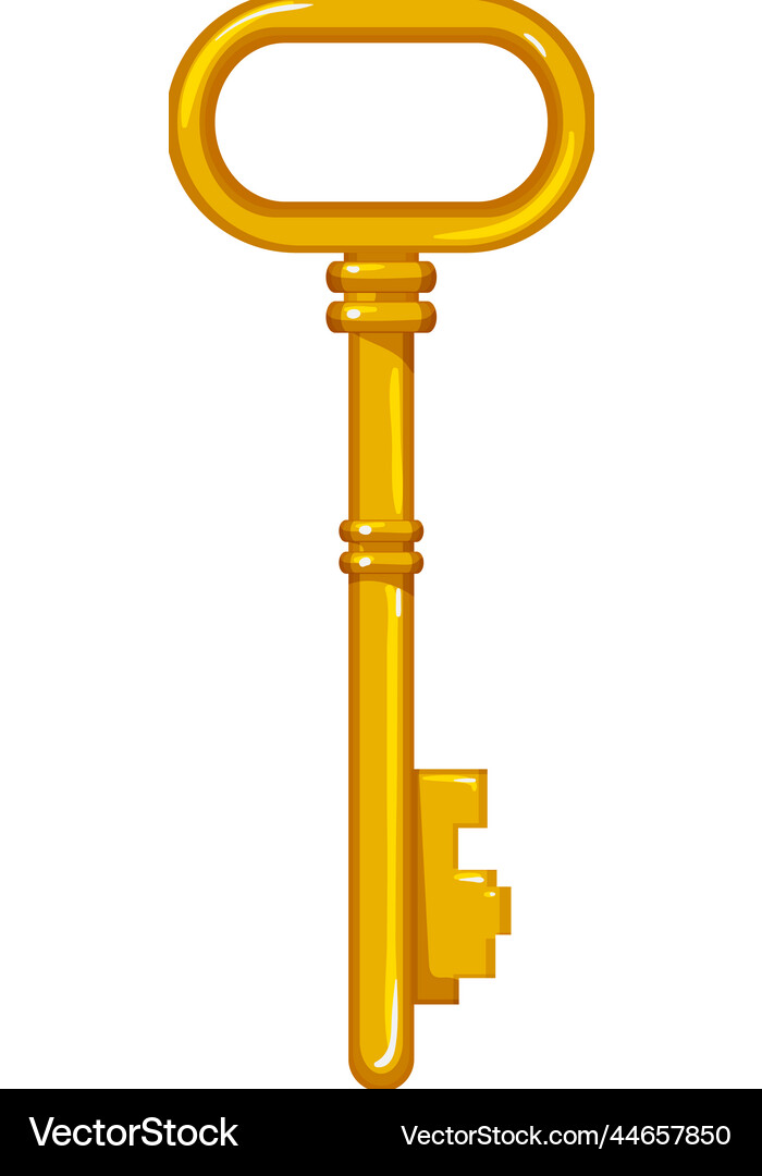 Lock key vintage cartoon Royalty Free Vector Image