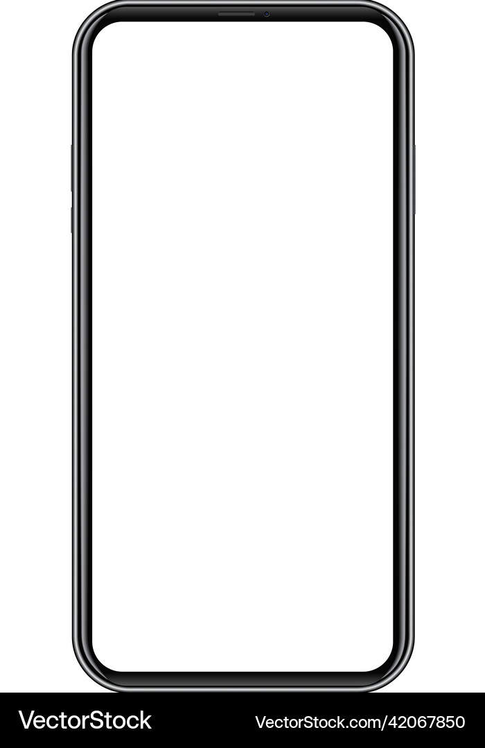 Modern black smart phone on white background Vector Image