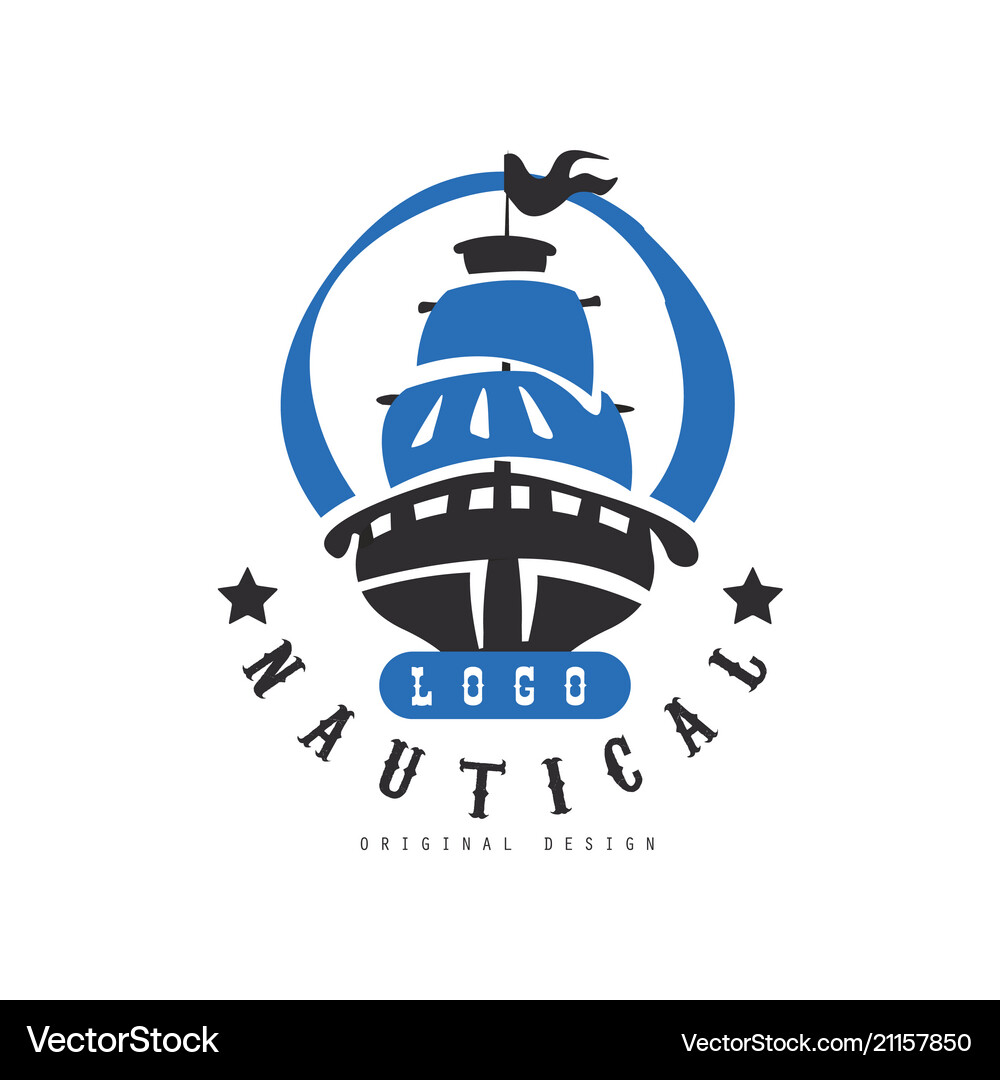 Nautical logo original design retro badge Vector Image