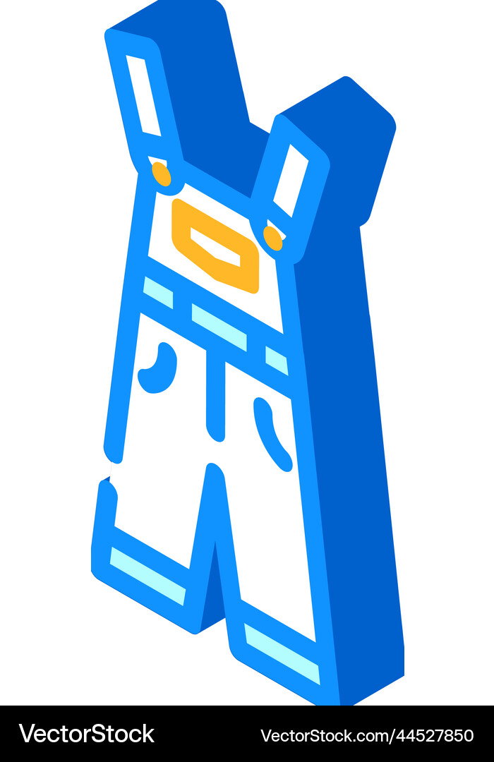 Overalls pants apparel isometric icon Royalty Free Vector