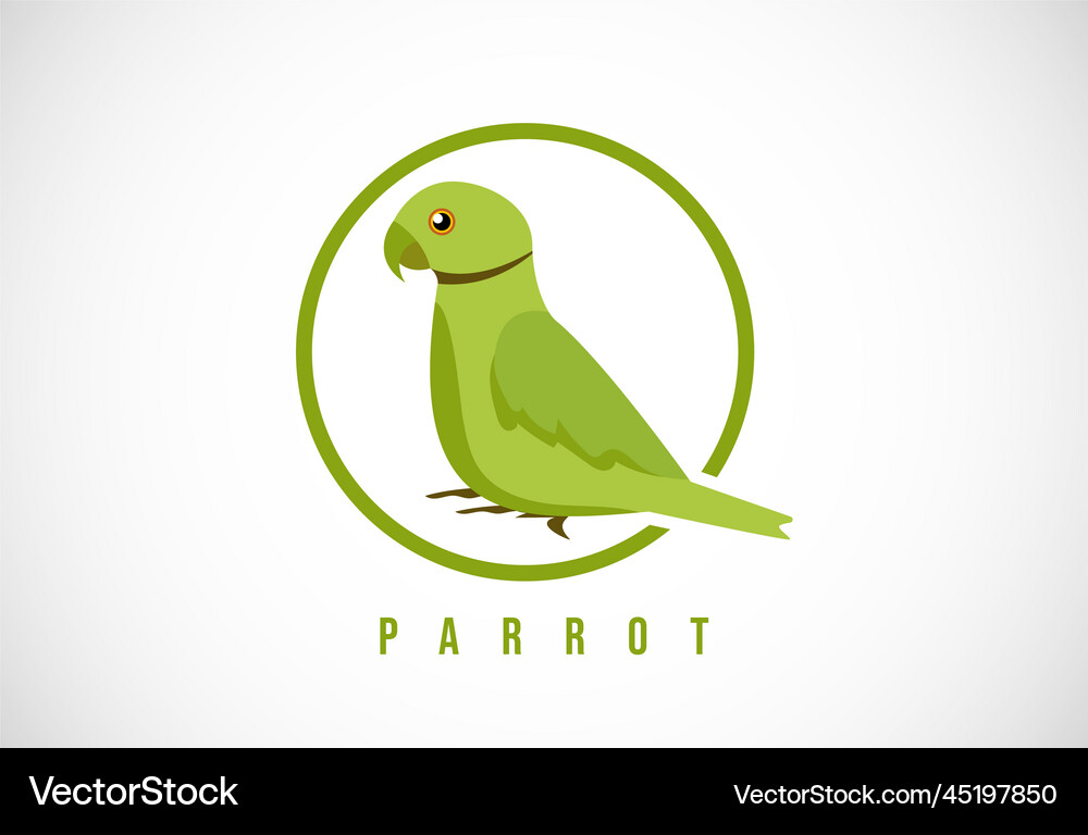 Parrot bird in a circle logo design Royalty Free Vector