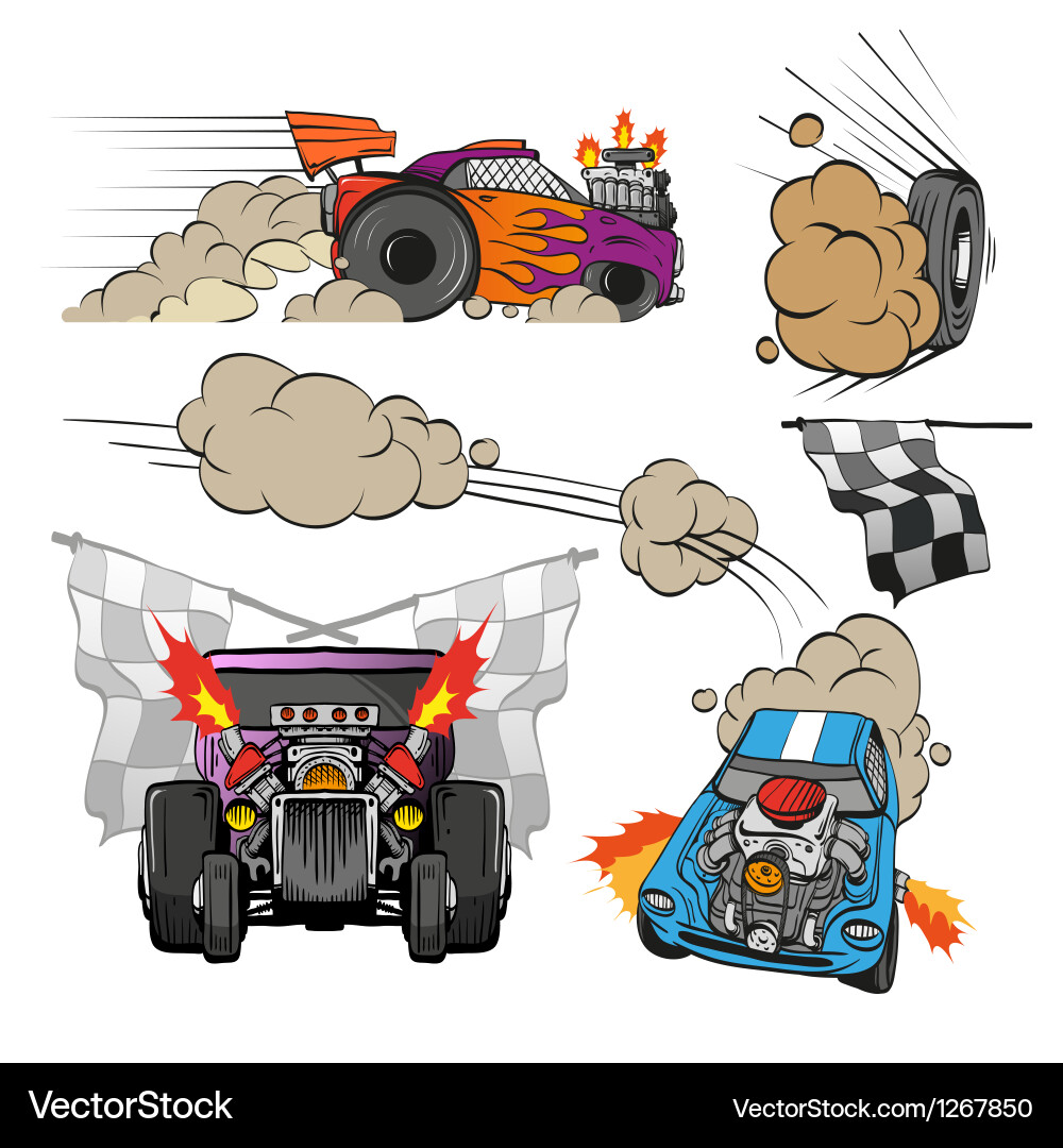 Racing cars set Royalty Free Vector Image - VectorStock