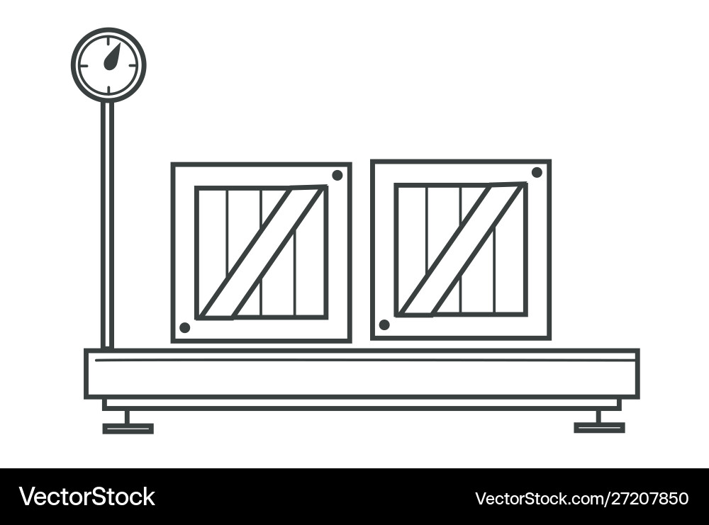 Scales with boxes or parcels postage and delivery Vector Image