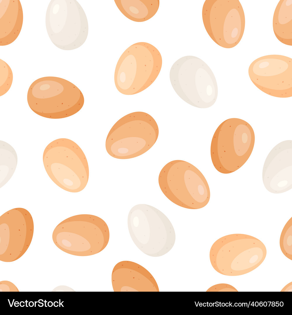 Seamless pattern with chicken egg images for food Vector Image