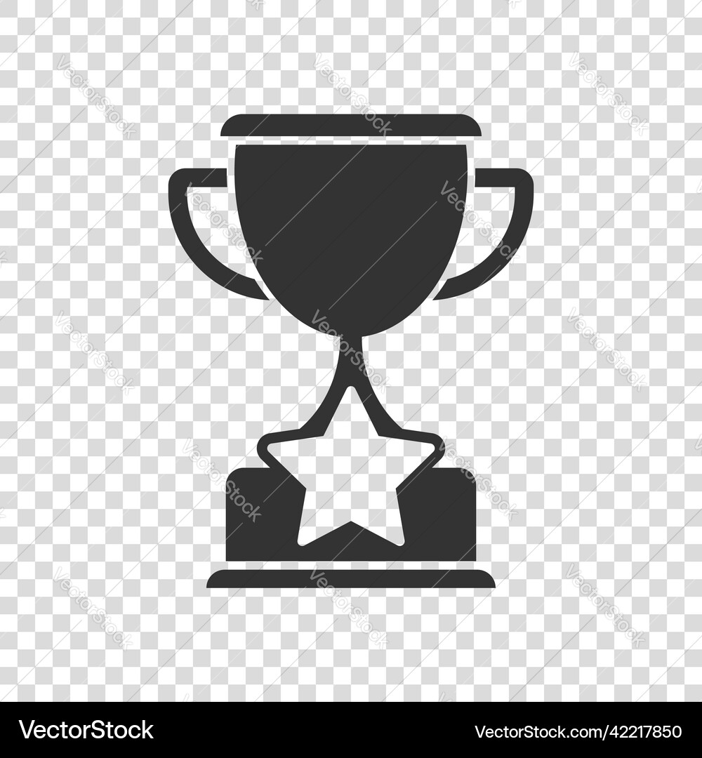 Trophy cup icon in flat style goblet prize Vector Image